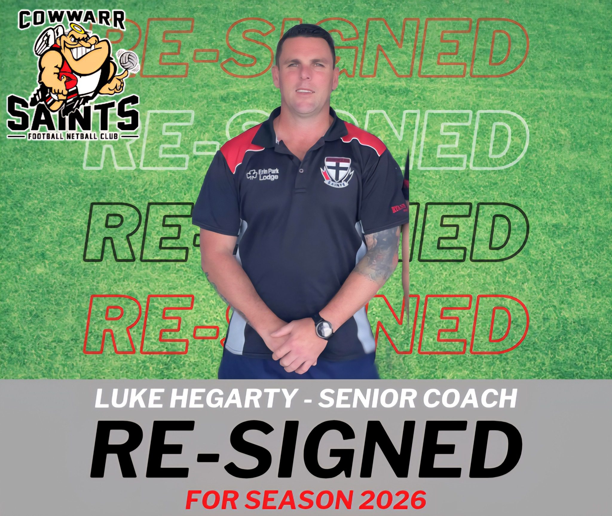Re-signing Luke Hegarty Senior Coach for 2026 - Cowwarr Football ...
